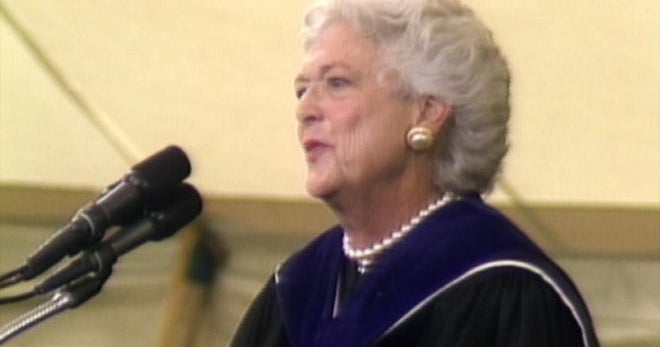 Barbara Bush's classic commencement speech at Wellesley - CBS News