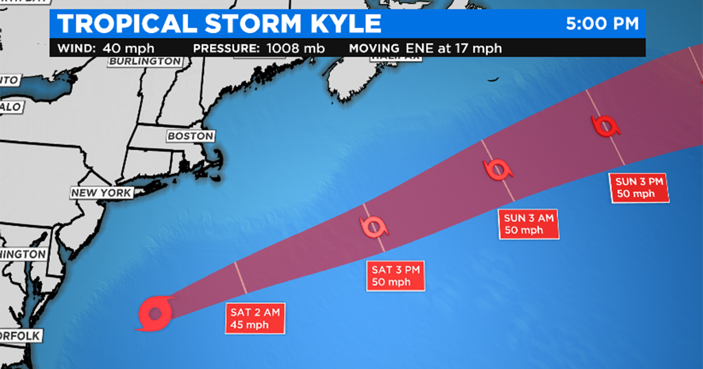 Tropical Storm Kyle Forms; Fringe Impacts To Coastal Communities In New ...