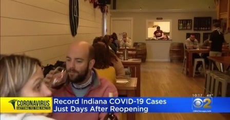 Indiana Has Record COVID-19 Cases Just Days After Reopening - CBS Chicago