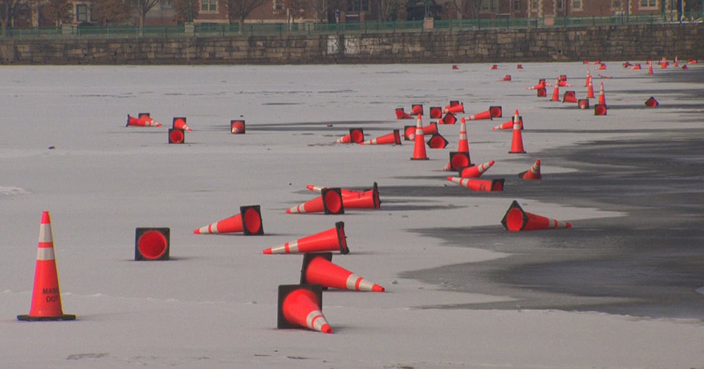 Traffic Cones Thrown Off Mass. Ave. Bridge Into Charles River - CBS Boston