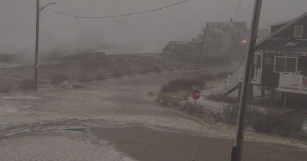 Waves Crash Over Sea Wall In Scituate Before High Tide, Flooding ...